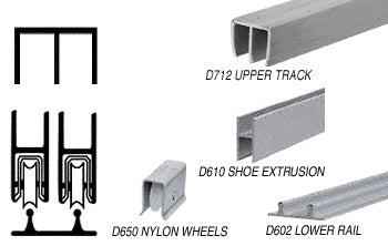 CRL Satin Anodized Track Assembly with Plastic Upper and Aluminum Lowe
