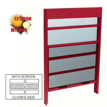 CRL Vertical Sliding Service Windows With Sash Balance, 1/4" Glass Or