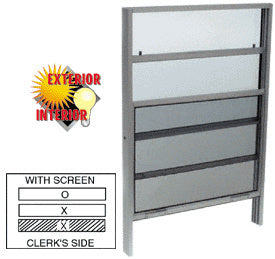 CRL Vertical Sliding Service Windows with Vinyl Glazing (Glass) and Sc