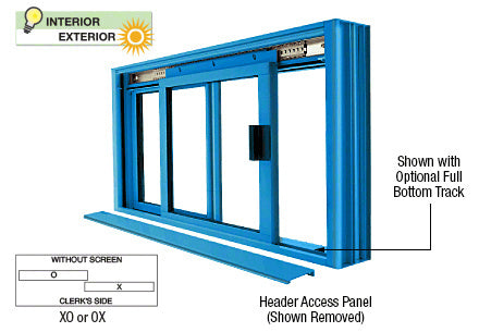 Custom Size - CRL DW Series Manual Deluxe Sliding Service Window OX or